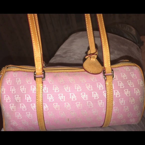 Dooney & Bourke | Bags | Y2k Dooney Bourke Pink Canvas Barrel Bag ...